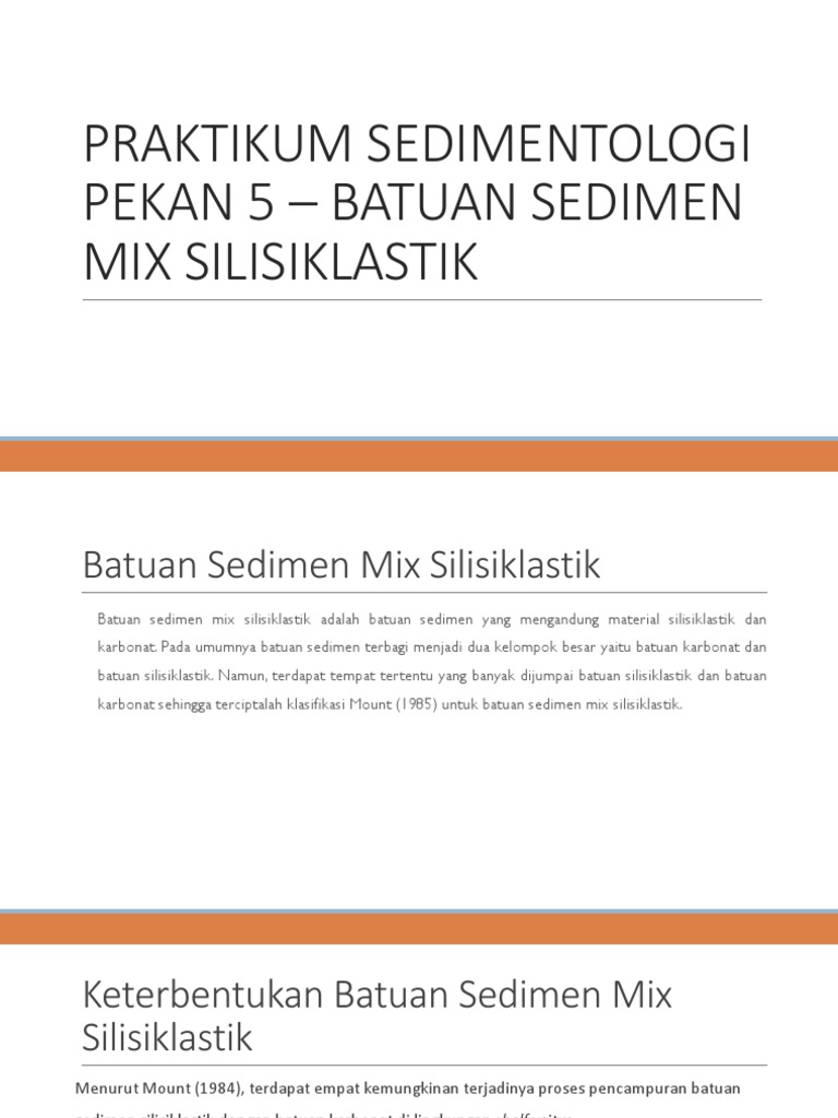 Materi Pekan 5 - Batuan Sedimen Mix Silisiklastik | PDF