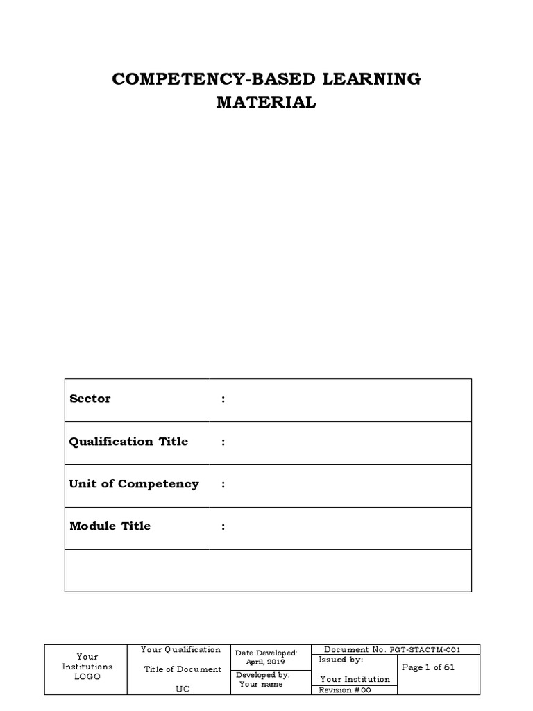 Competency-Based Learning Material: Sector | PDF | Bakery | Competence ...
