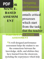 Assessment in Learning 2: Topic: Designing Meaningful Performance-Based ...