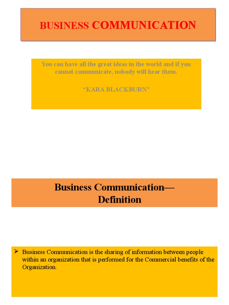 Understanding Business Communication | PDF | Nonverbal Communication ...