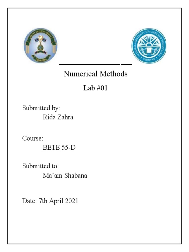 NM Lab 1 | PDF | System Of Linear Equations | Matrix (Mathematics)