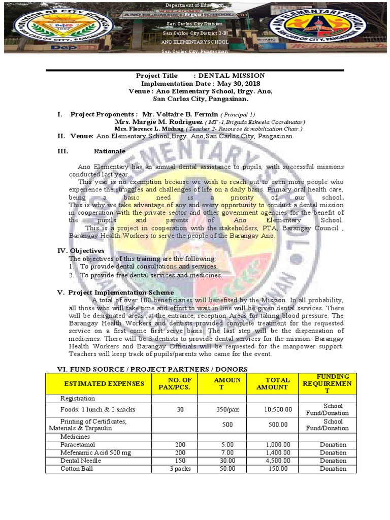 Project Proposal - Dental Mission | Download Free PDF | Health Care ...