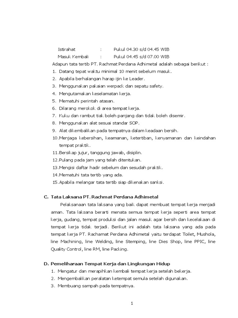 C. Tata Laksana PT. Rachmat Perdana Adhimetal | PDF