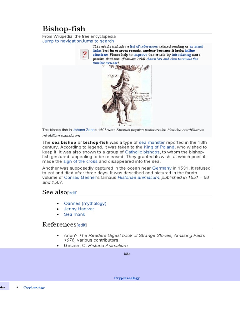 Bishop-Fish: See Also | PDF | Bigfoot | Cryptozoology