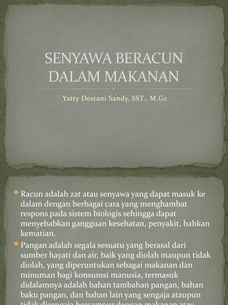 SENYAWA BERACUN DALAM MAKANAN | PDF