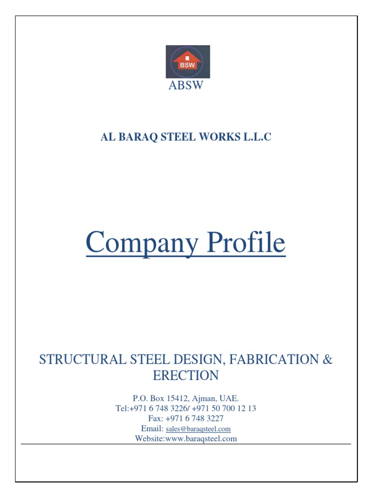 Company Profile: Al Baraq Steel Works L.L.C | PDF | Welding | Construction