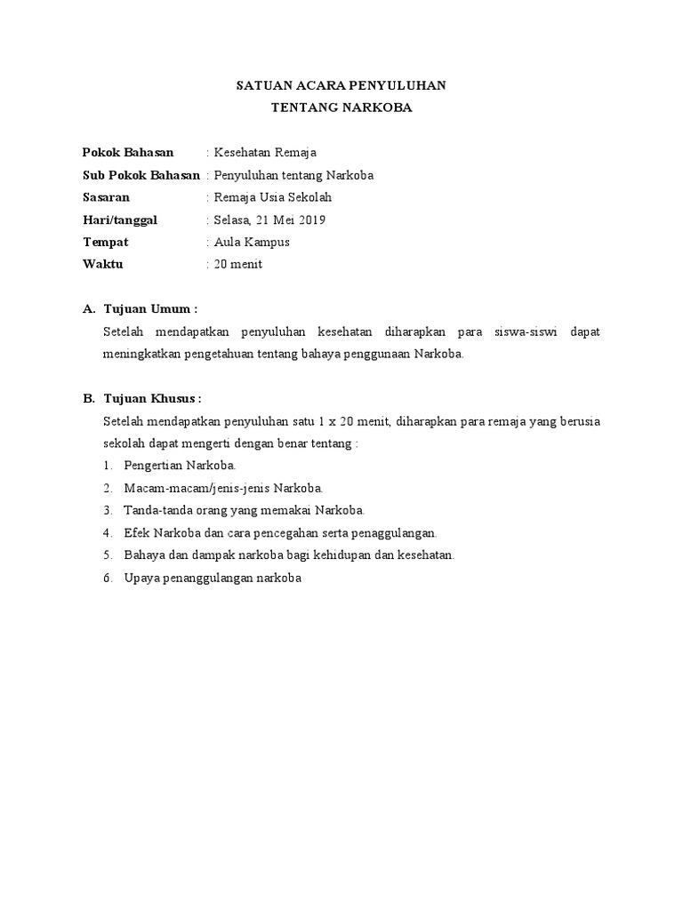 Sap Narkoba Promkes (Herlina) | PDF