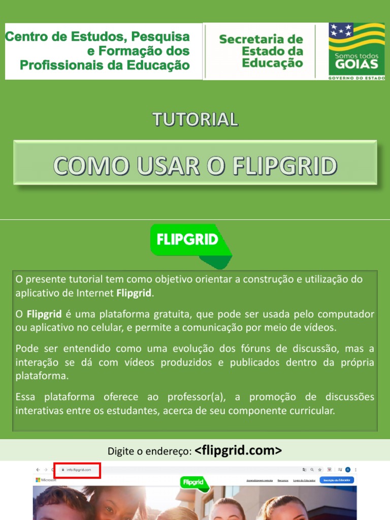 Como Construir e Utilizar o Aplicativo Flipgrid | PDF | Facebook | Internet