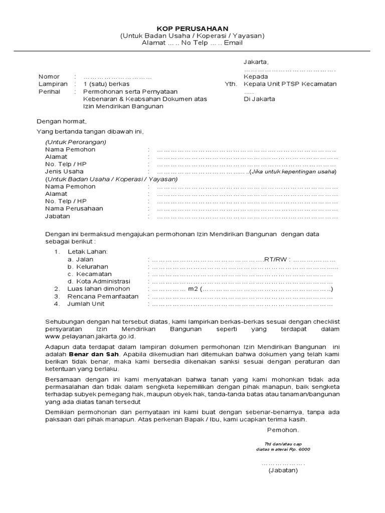 Formulir IMB Kelas C | PDF | Hukum