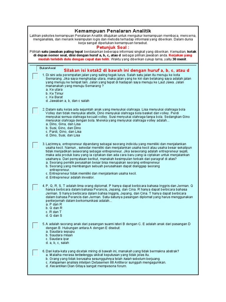 Penalaran Analitis | PDF