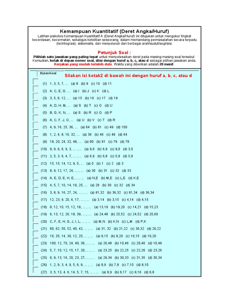 Deret Angka | PDF | Metode & Bahan Ajar