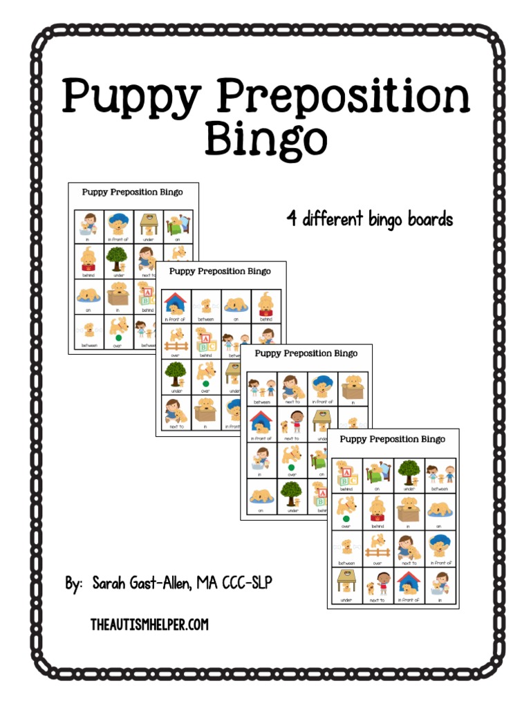 Puppy Preposition Bingo | PDF | Gambling Games | Gaming
