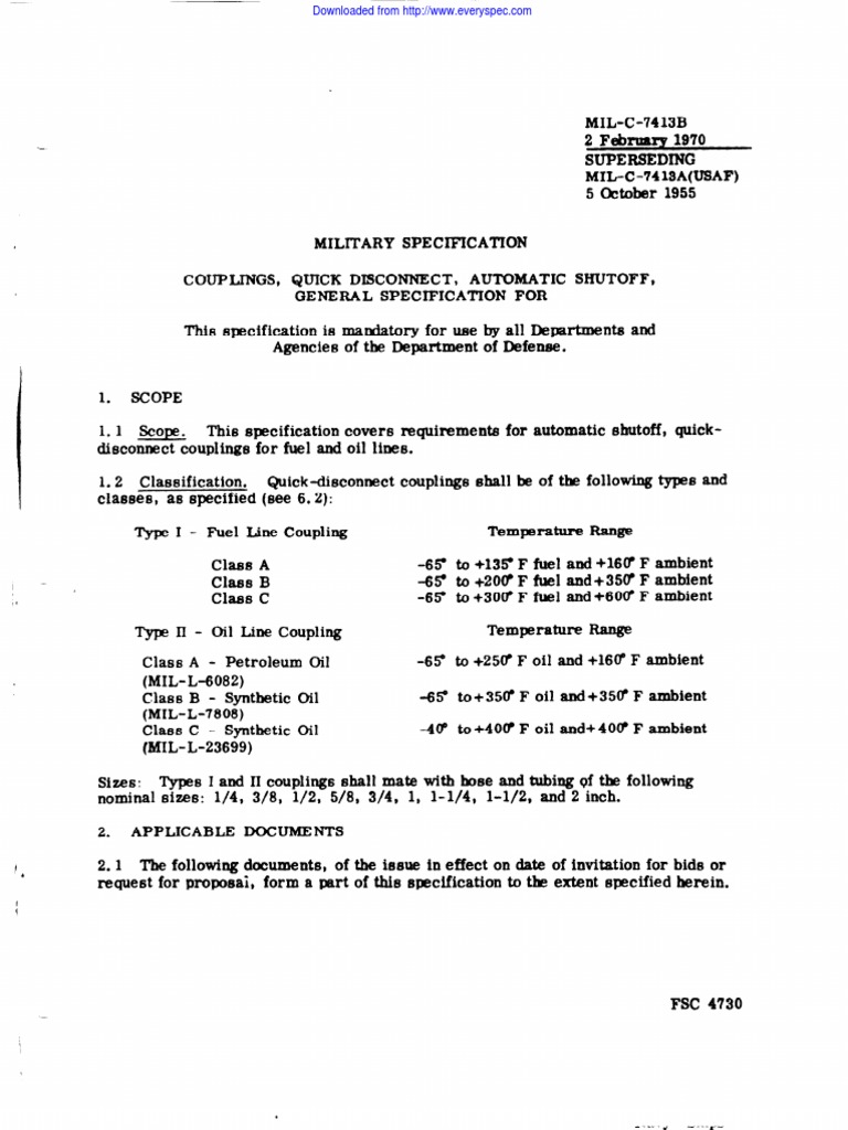 MIL-C Specifications Overview | PDF