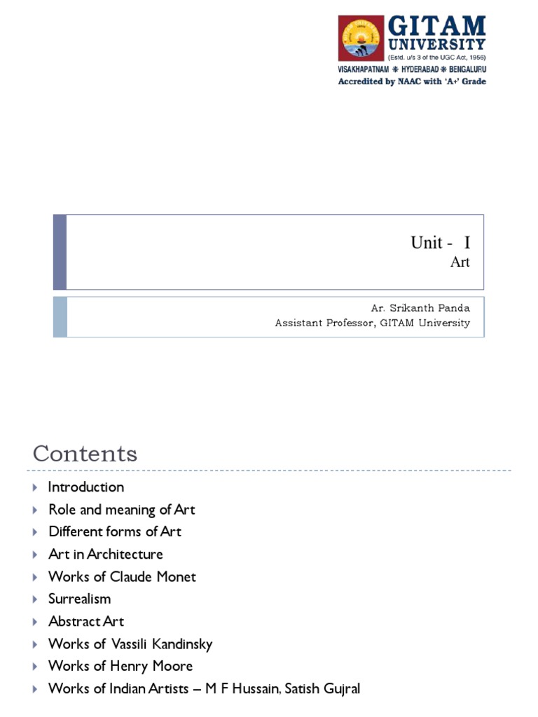 Unit - 1 - ART | PDF | Fine Art | Abstract Art