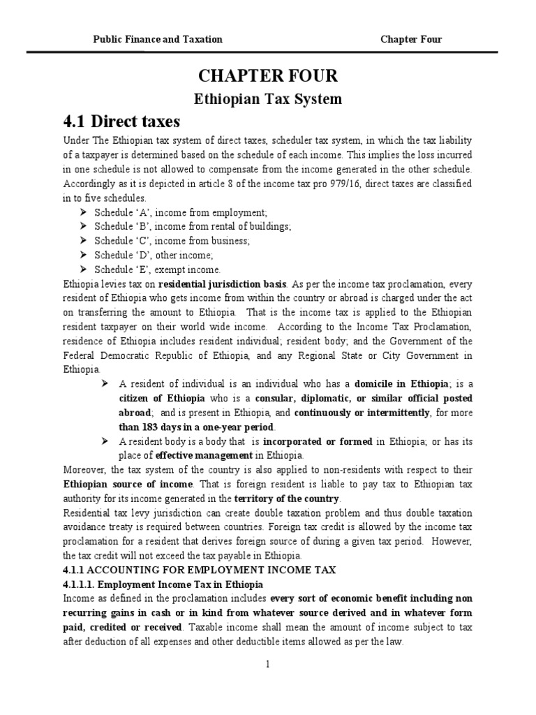 Chapter Four Tax | PDF | Income Tax | Tax Deduction