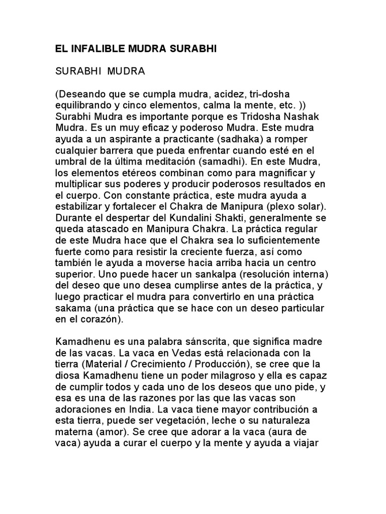 El Infalible Mudra Surabhi | PDF | Mano | Religión y creencia