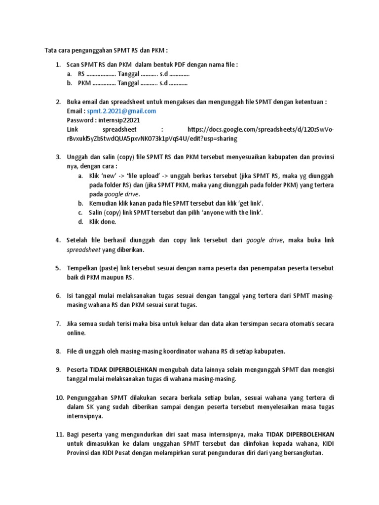 Tata Cara Pengunggahan SPMT RS Dan PKM | PDF