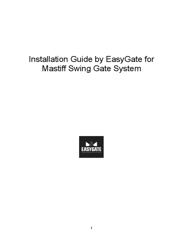 Installation Guide by Easygate For Mastiff Swing Gate System | PDF | Electrical Connector ...