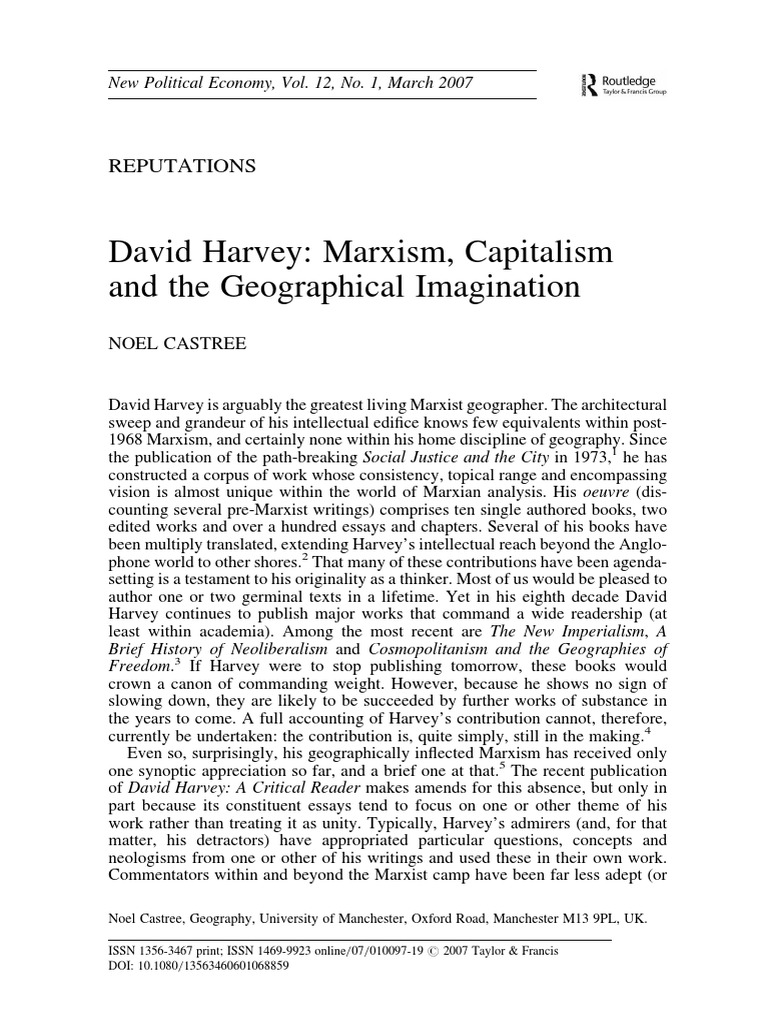 David Harvey's Marxist Geography | PDF | Marxism | Space