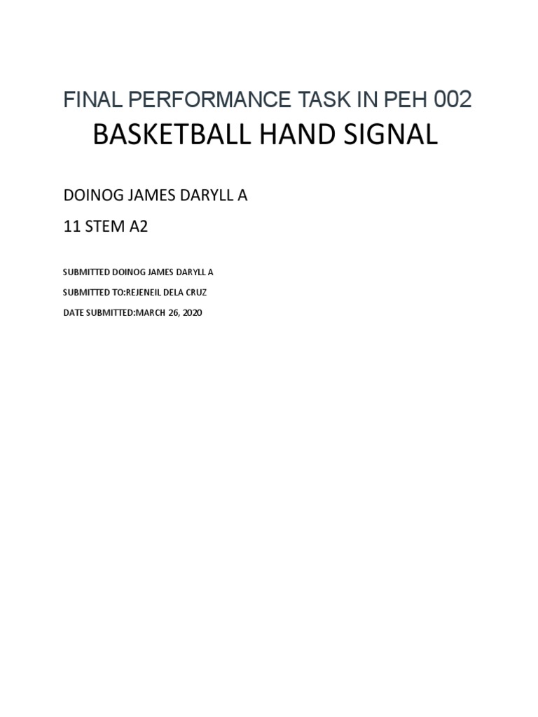 Final Performance Task in Peh 002 | PDF | Games Of Physical Skill | Rules