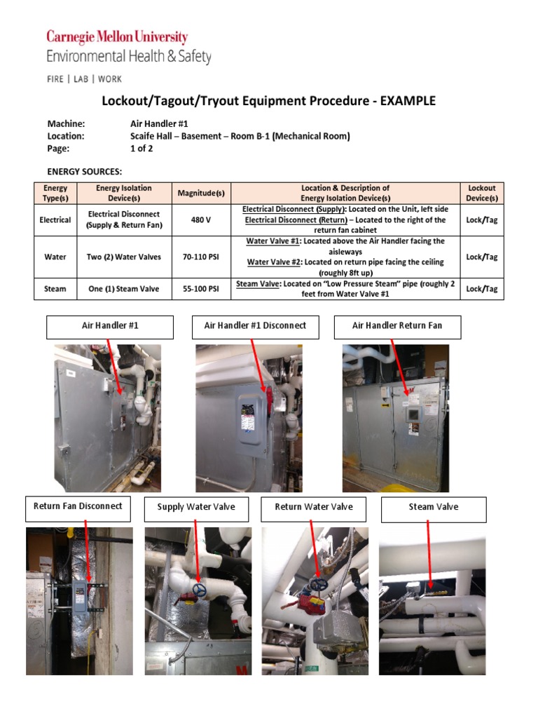 Lockout Tagout Equipment Procedure | PDF | Building Engineering ...