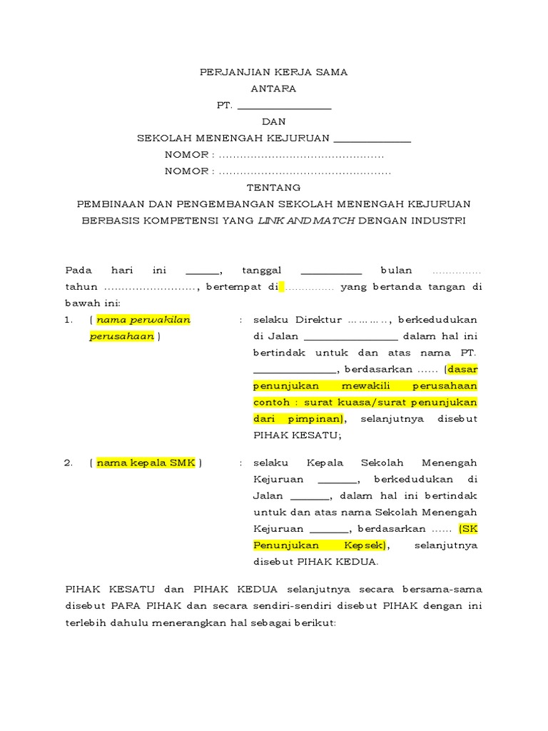 Contoh PKS Industri Dan SMK | PDF