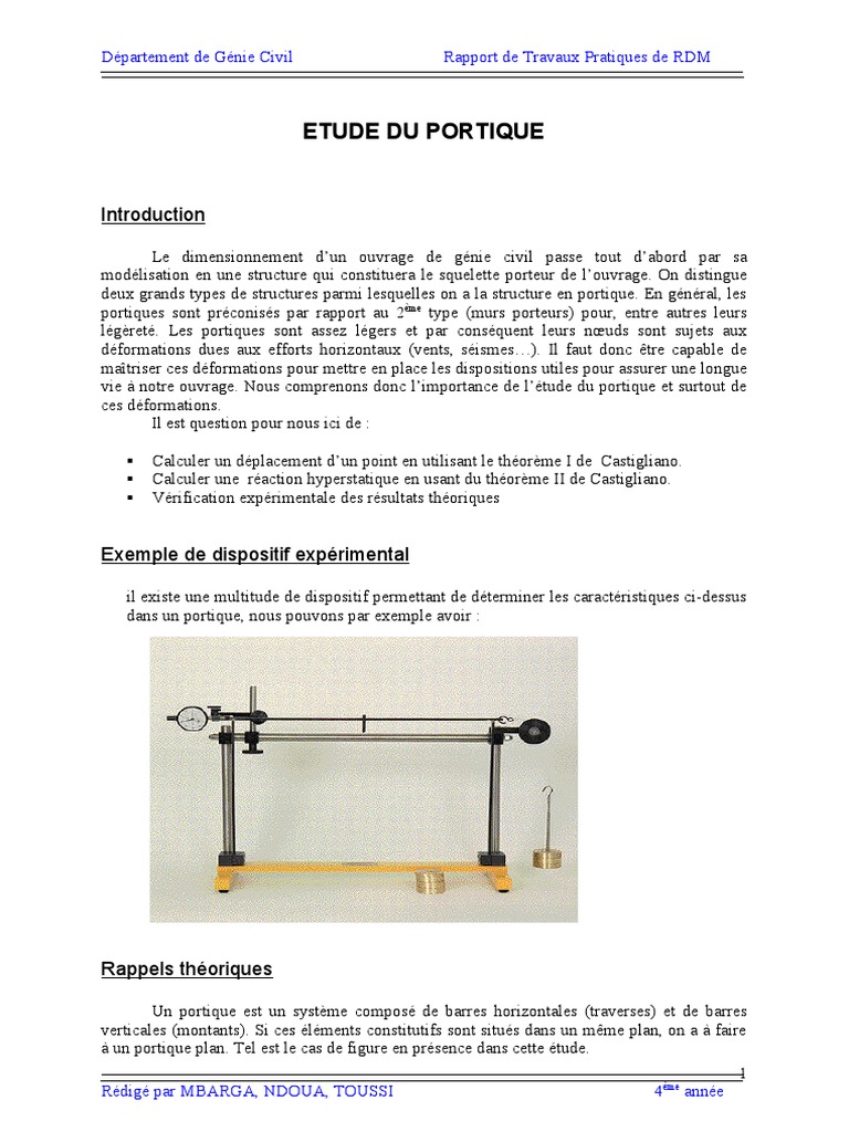 Étude des Portiques en RDM | PDF | Physique appliquée et ...