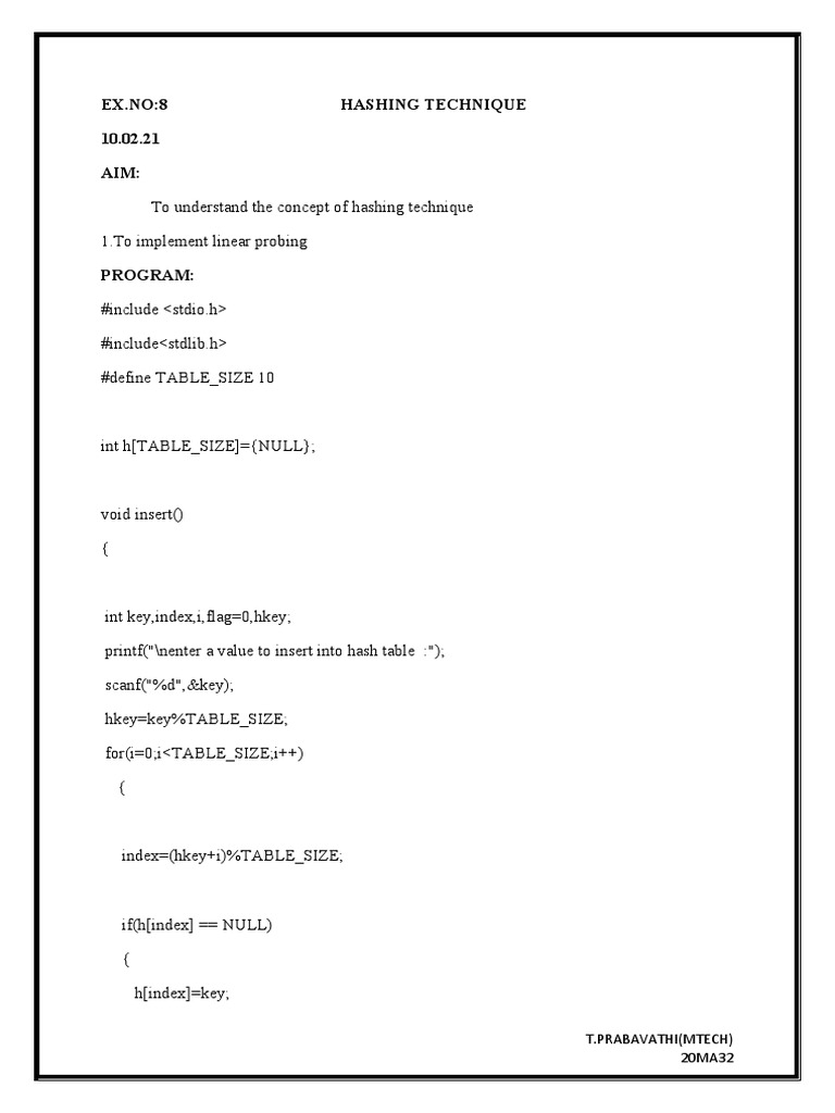 Hash Ex8 | PDF | Applied Mathematics | Algorithms