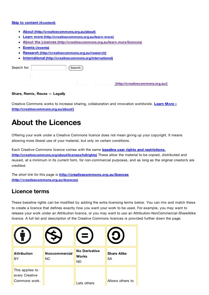 About The Licences: Licence Terms | Download Free PDF | Creative Commons License | Creative Commons