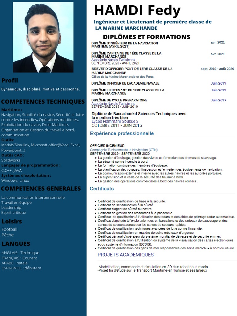 CV Hamdi Fedy | PDF