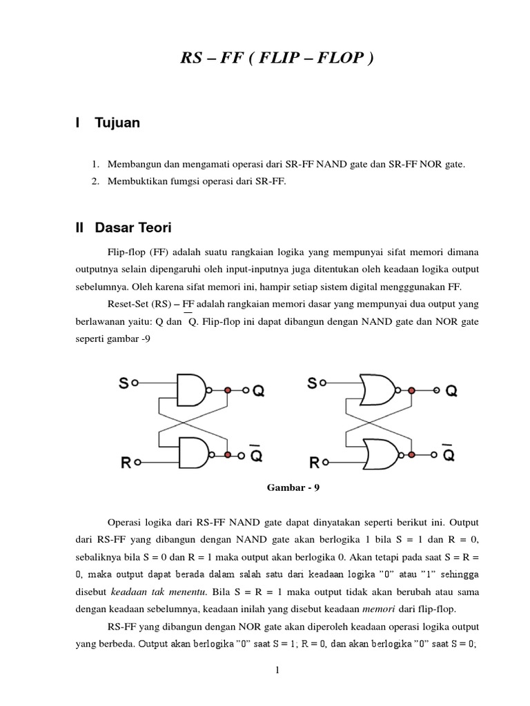Panduan Praktikum RS-FF NAND/NOR | PDF | Metode & Bahan Ajar