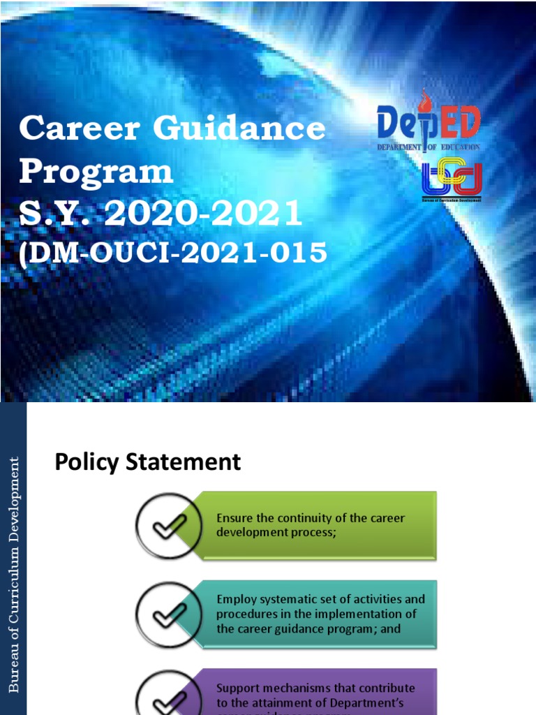 Career Guidance Program Overview 2020-2021 | PDF | School Counselor ...