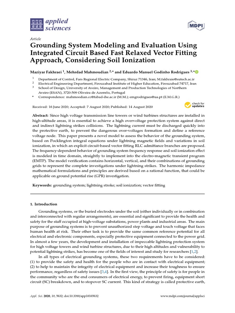 Grounding System Modeling Pdf Electrical Network Electrical Substation