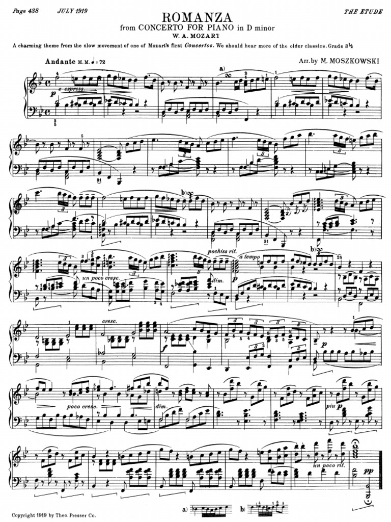 Mozart Moszkowski Concerto20Romanza Piano | PDF