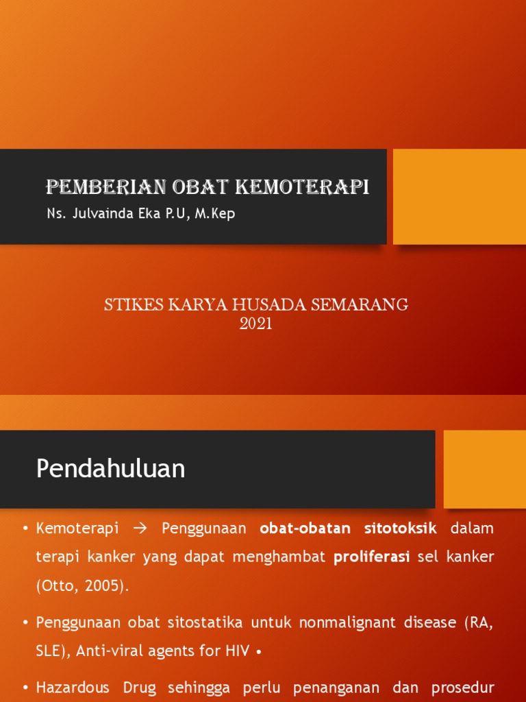 Prosedur Pemberian Obat Kemoterapi | PDF | Kesehatan Holistik