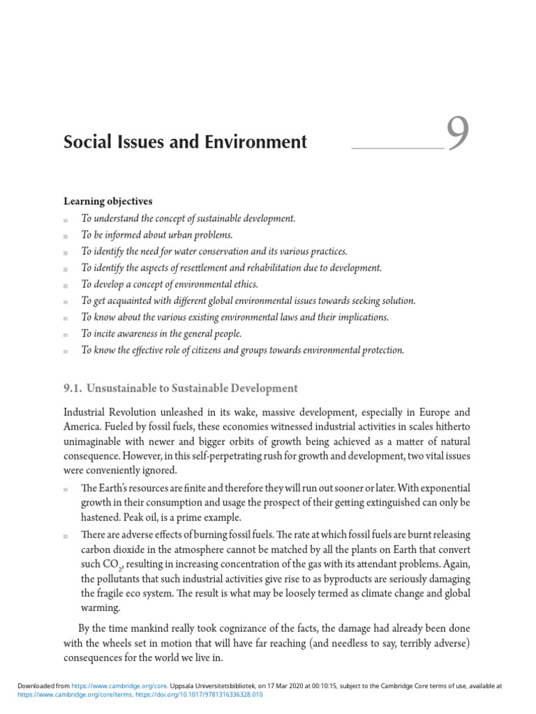 Social Issues and Environment | PDF | Sustainability | Water
