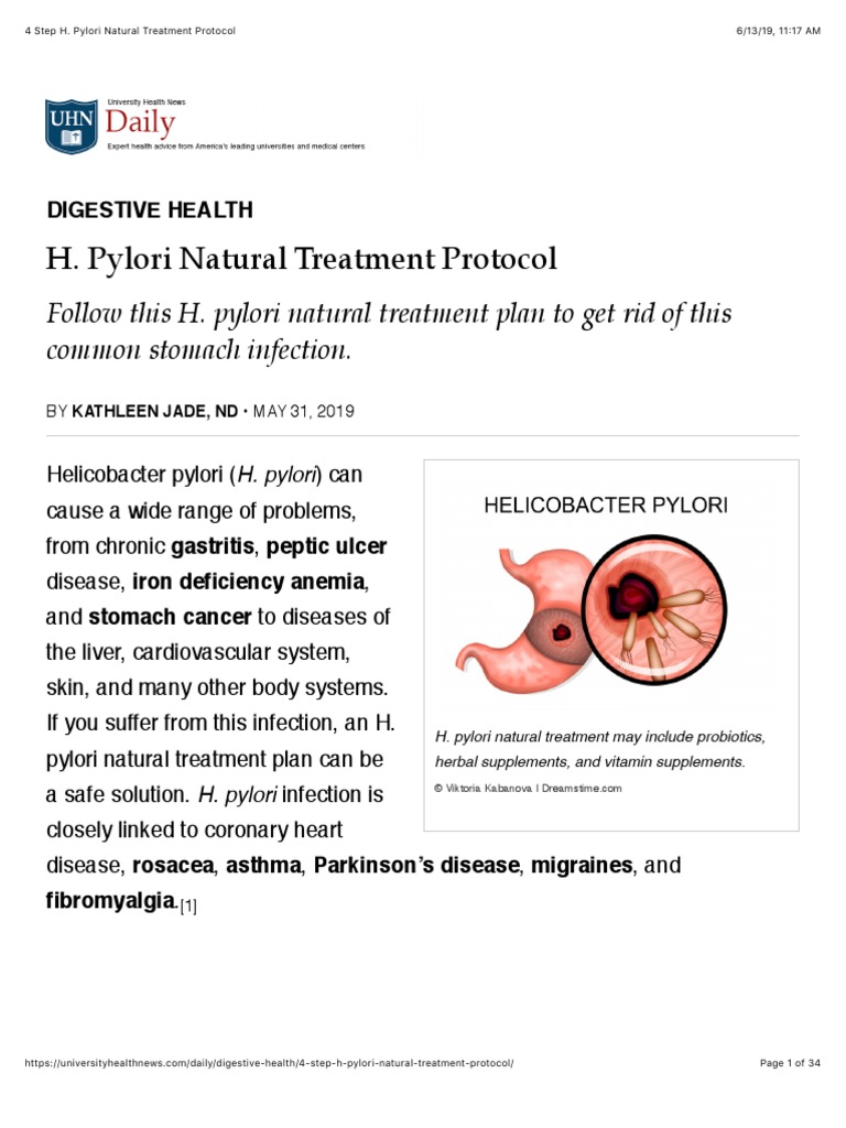 4 Step H. Pylori Natural Treatment Protocol | PDF | Probiotic | Dietary ...