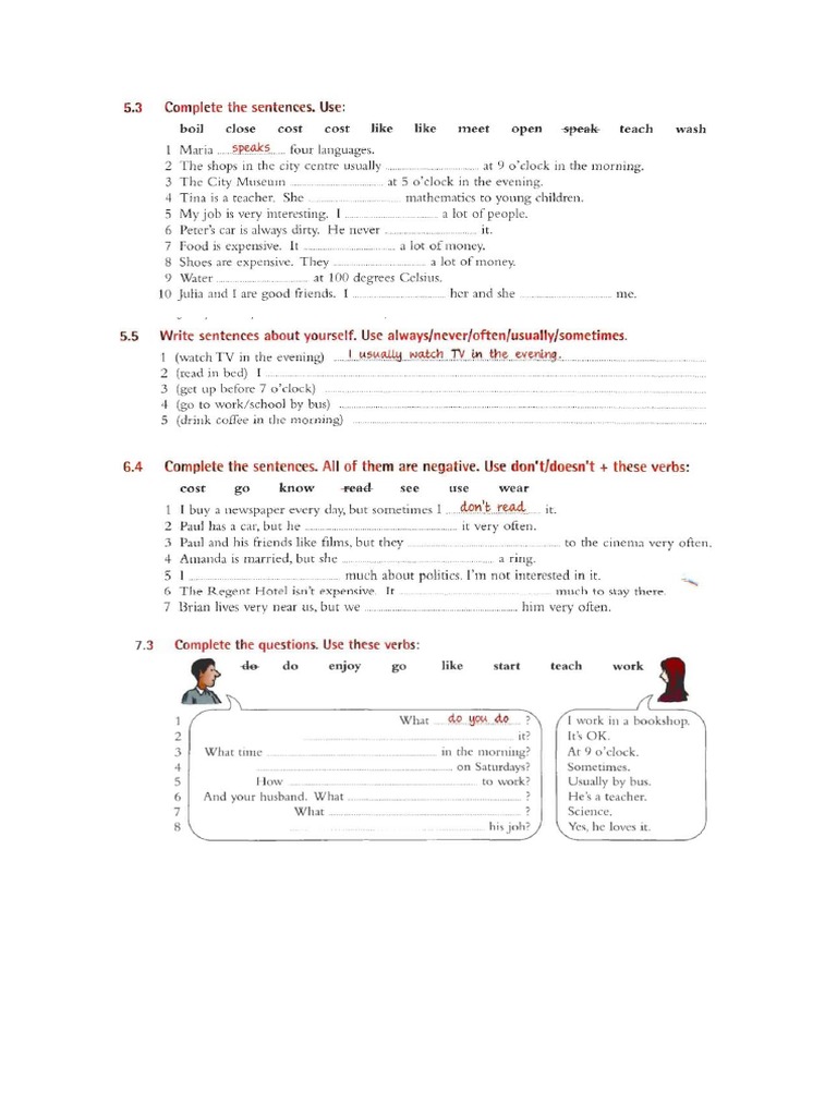 Repaso Presente Simple | PDF