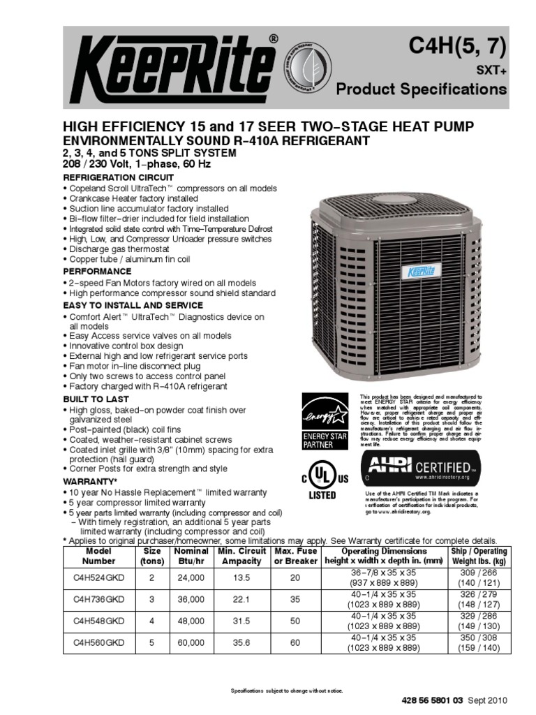 Keeprite Heatpump 17 Seer Install | PDF | Electromechanical Engineering | Metrology