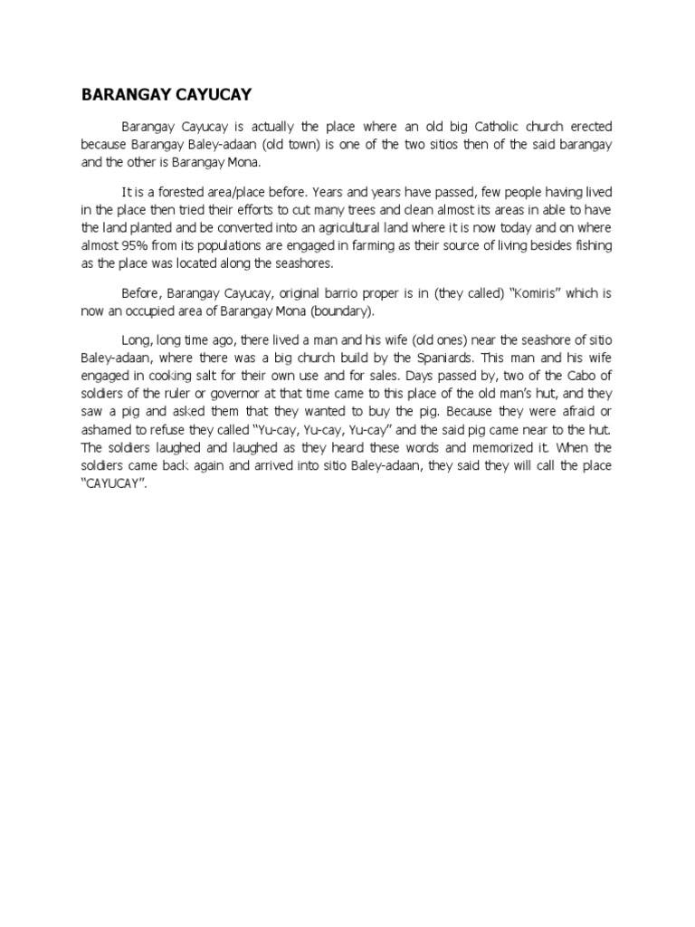 History of Barangay 11-23 | PDF | Agriculture