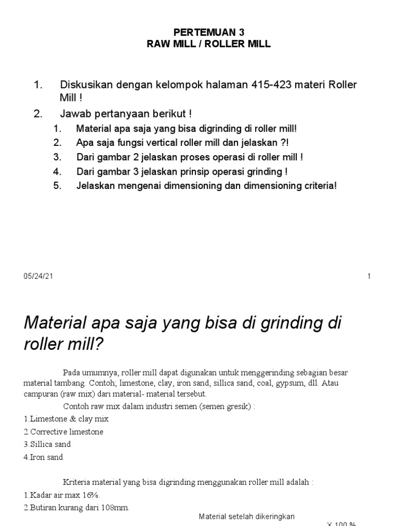 Pertemuan 3 (Raw Mill) | PDF
