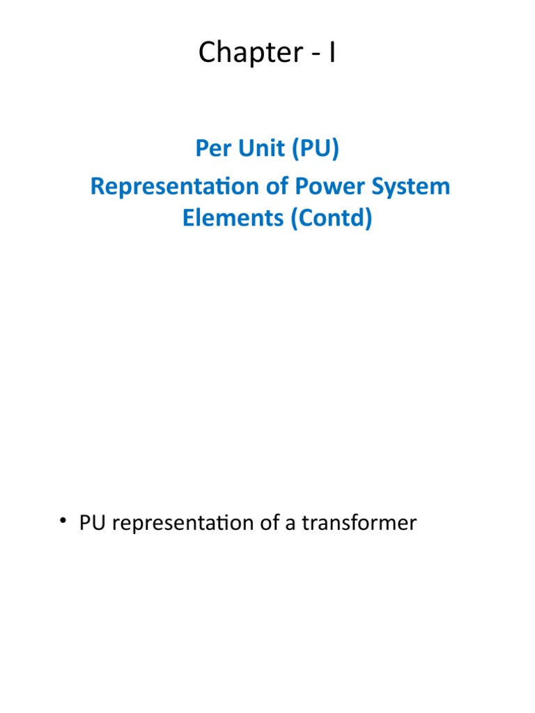 PU Representation of Power Systems | PDF