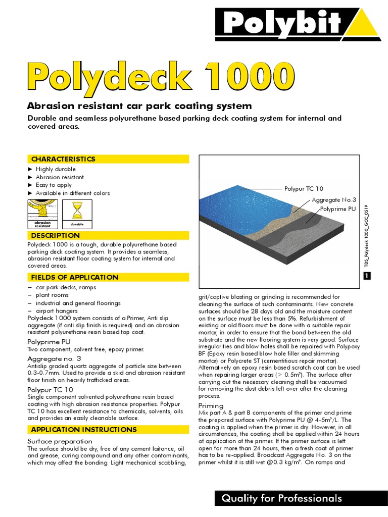 Polydeck 1000: Abrasion Resistant Car Park Coating System | PDF ...