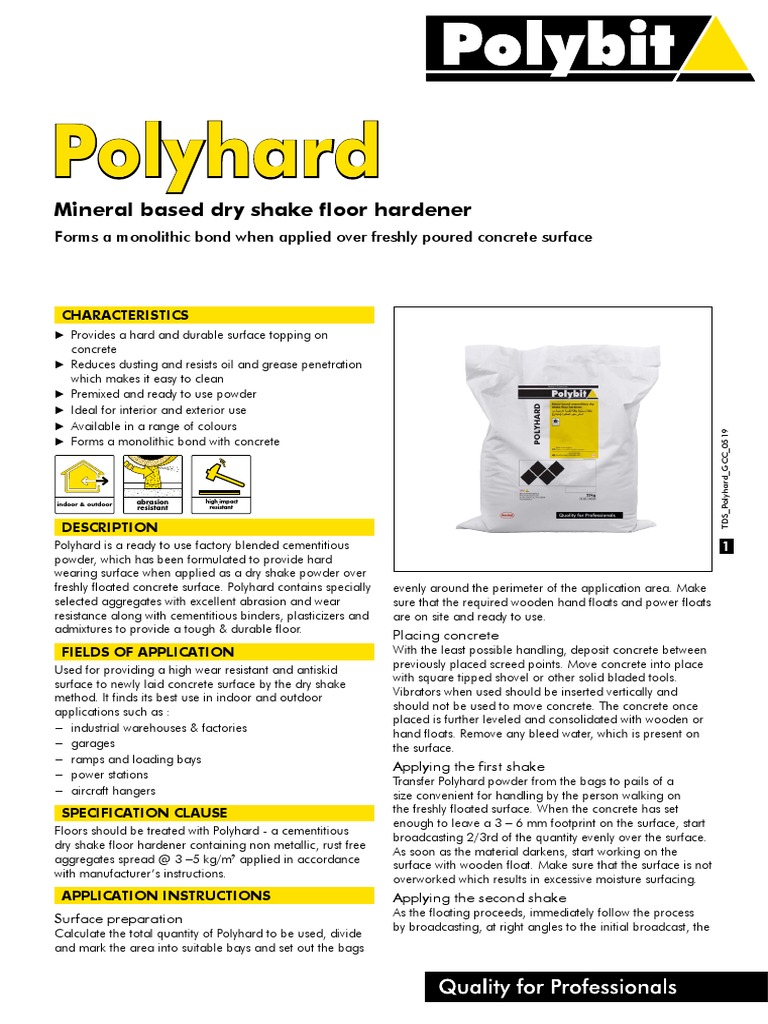 Polyhard: Mineral Based Dry Shake Floor Hardener | PDF | Humidity ...