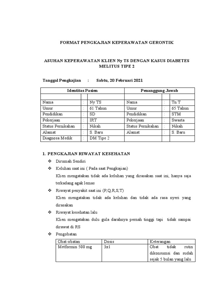 Format Pengkajian Keperawatan Gerontik | PDF | Gaya Hidup