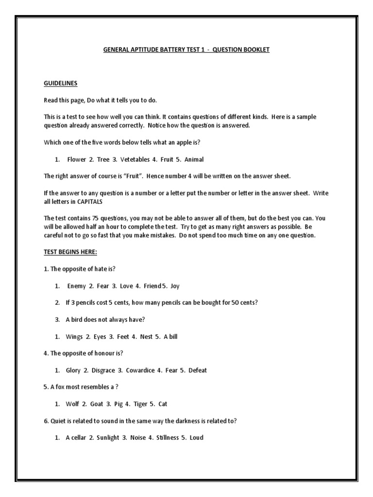 General Aptitude Test Battery R1 | PDF | Violin | Nature
