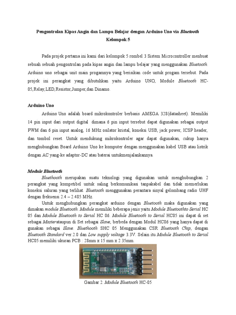 Pengontrolan Kipas Angin Dengan Arduino Uno Via Bluetooth | PDF | Komputer