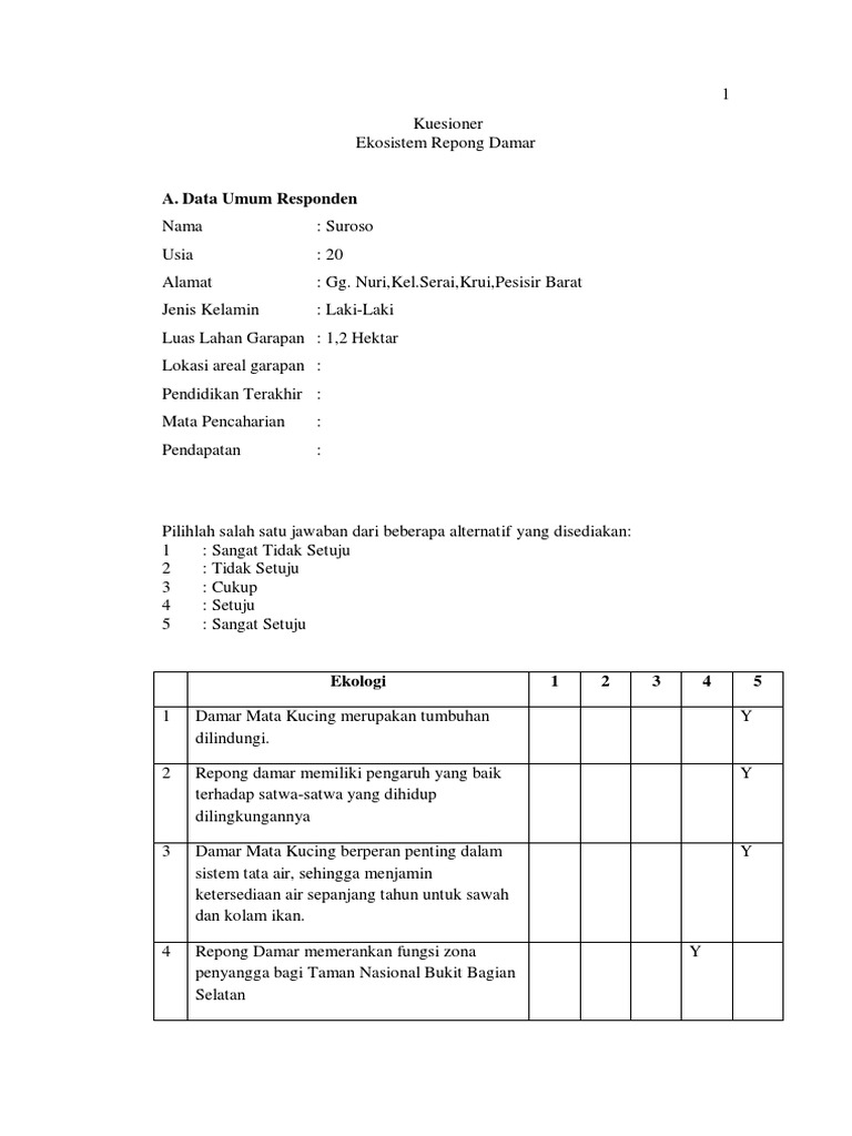 EKOSYSTEM REPONG DAMAR | PDF