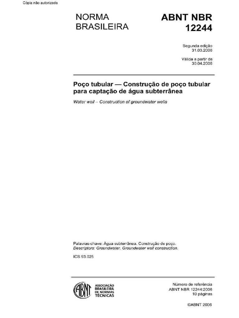NBR 12244-2006 | PDF