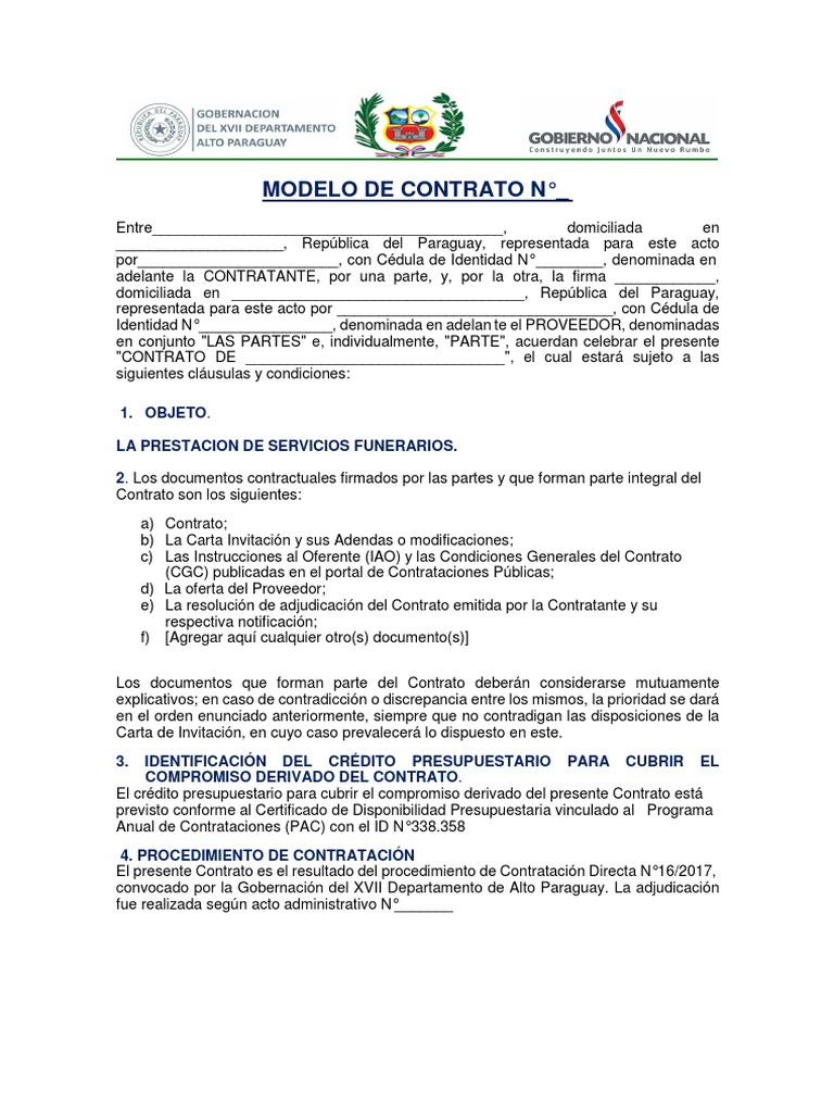 Modelo de Contrato Funerarios 2017 1510775049456 | PDF